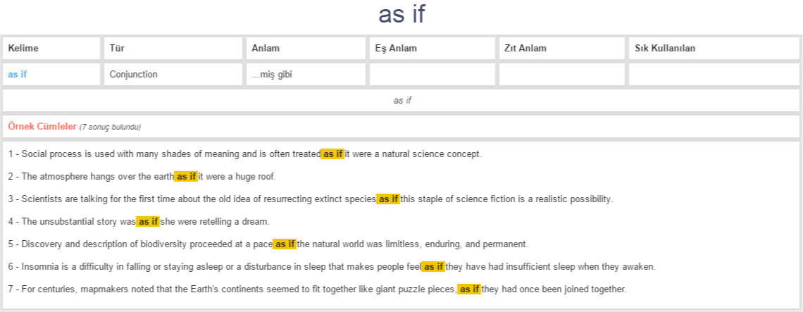 as if ne demek, anlamı nedir | YDS - YÖKDİL İNGİLİZCE-TÜRKÇE BAĞLAMSAL ...