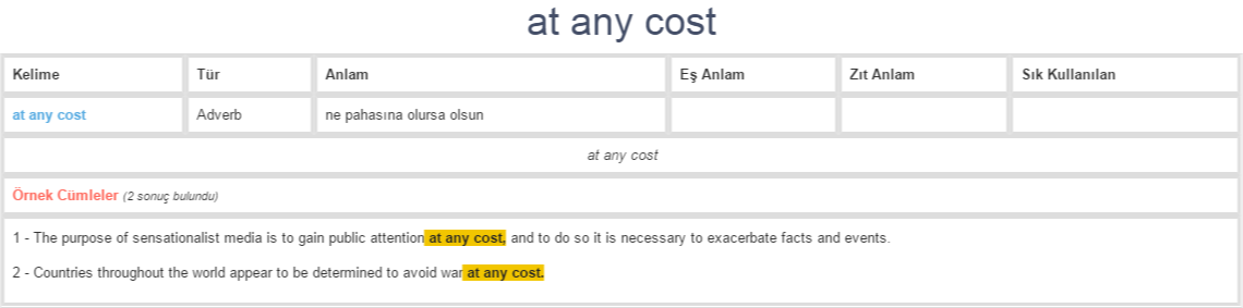 At Any Cost Ne Demek Anlam Nedir YDS Y KD L NG L ZCE T RK E at-any-cost-ne-demek-anlam-nedir-yds-y-kd-l-ng-l-zce-t-rk-e