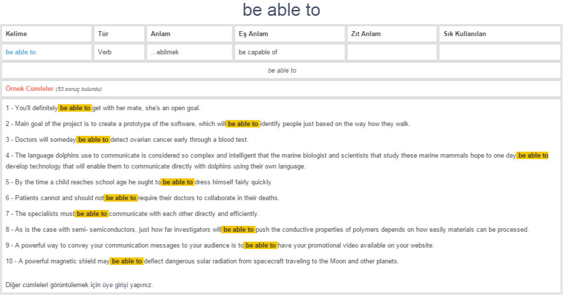 be able to ne demek, anlamı nedir | YDS - YÖKDİL İNGİLİZCE-TÜRKÇE ...