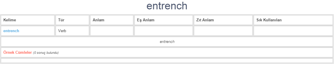 entrench ne demek, anlamı nedir | YDS - YÖKDİL İNGİLİZCE-TÜRKÇE ...