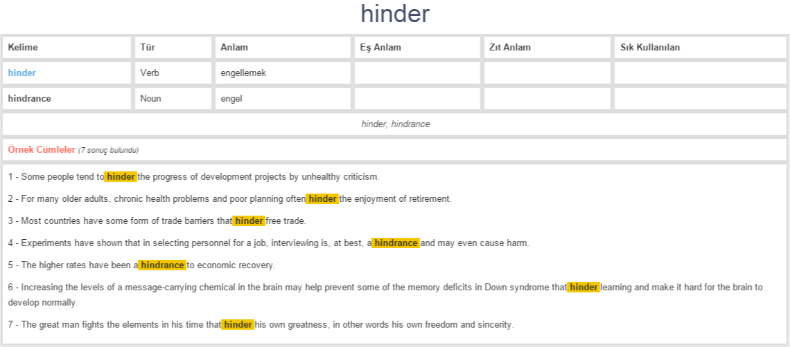 hinder ne demek, anlamı nedir | YDS - YÖKDİL İNGİLİZCE-TÜRKÇE BAĞLAMSAL ...