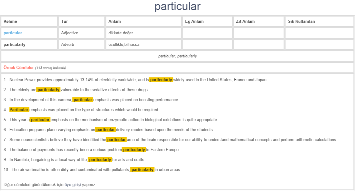 particular ne demek, anlamı nedir | YDS - YÖKDİL İNGİLİZCE-TÜRKÇE ...