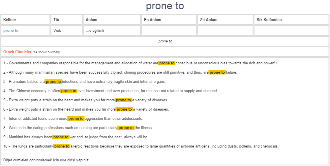 prone to ne demek, anlamı nedir | YDS - YÖKDİL İNGİLİZCE-TÜRKÇE ...
