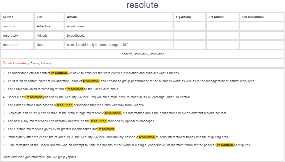 resolute ne demek, anlamı nedir | YDS - YÖKDİL İNGİLİZCE-TÜRKÇE ...