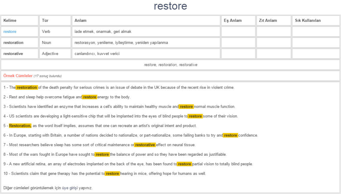 Restore Ne Demek Anlam Nedir YDS Y KD L NG L ZCE T RK E restore-ne-demek-anlam-nedir-yds-y-kd-l-ng-l-zce-t-rk-e