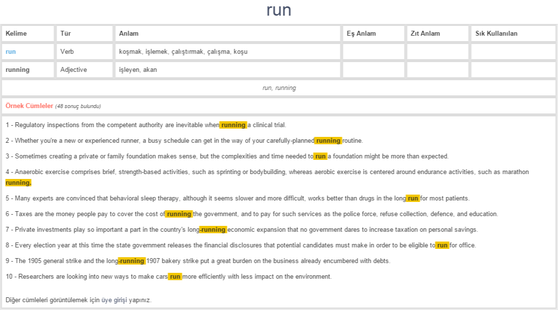 run ne demek, anlamı nedir | YDS - YÖKDİL İNGİLİZCE-TÜRKÇE BAĞLAMSAL ...