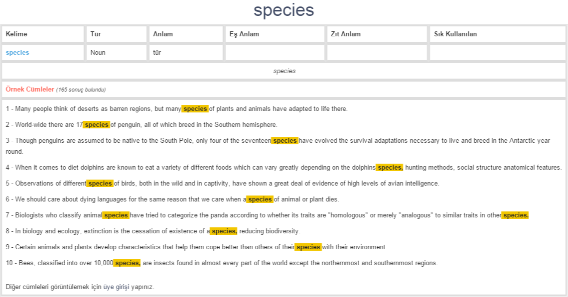species ne demek, anlamı nedir | YDS - YÖKDİL İNGİLİZCE-TÜRKÇE ...
