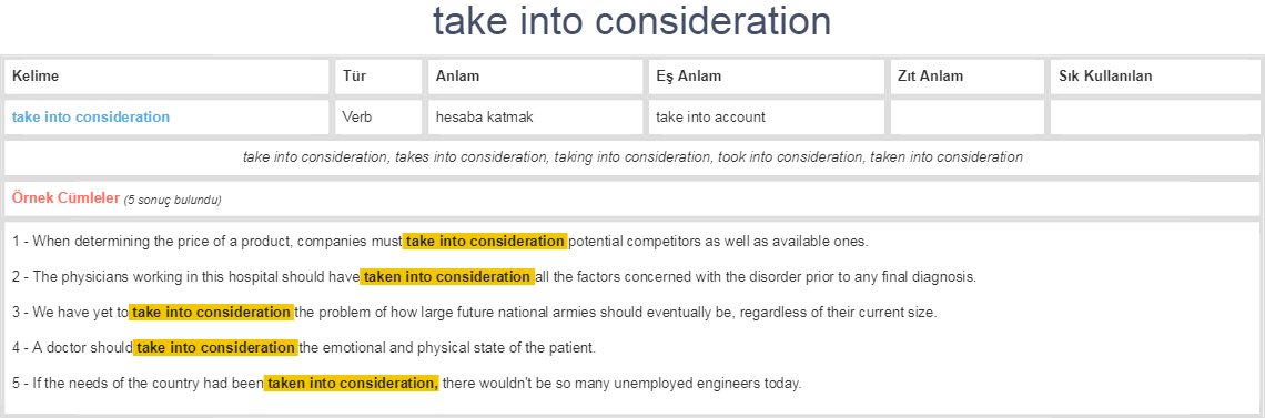 take into consideration ne demek, anlamı nedir | YDS - YÖKDİL İNGİLİZCE ...