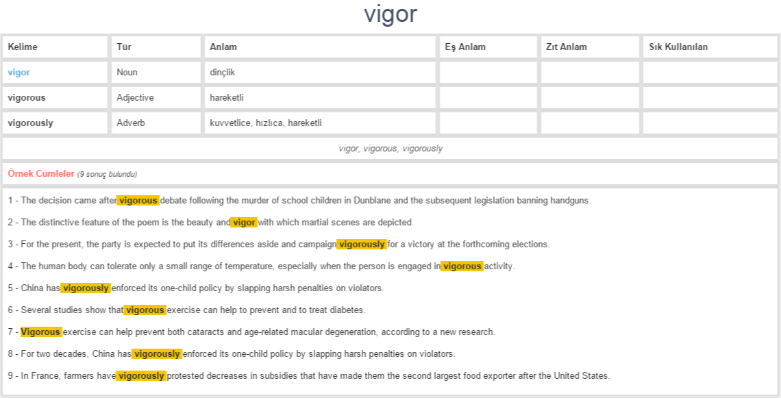 vigor ne demek, anlamı nedir | YDS - YÖKDİL İNGİLİZCE-TÜRKÇE BAĞLAMSAL ...